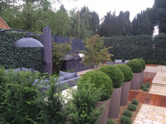 Linear modern courtyard garden | Inspired Gardens